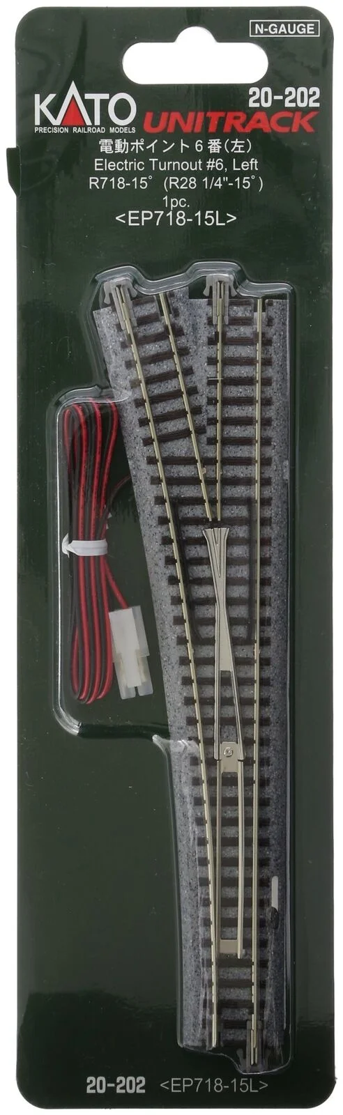 KATO 20-202 N Scale Unitrack 電動ﾎﾟｲﾝﾄ6番(左)電動ﾎﾟｲﾝﾄ6番(左) - Khaho Store 咔好鐵道模型店