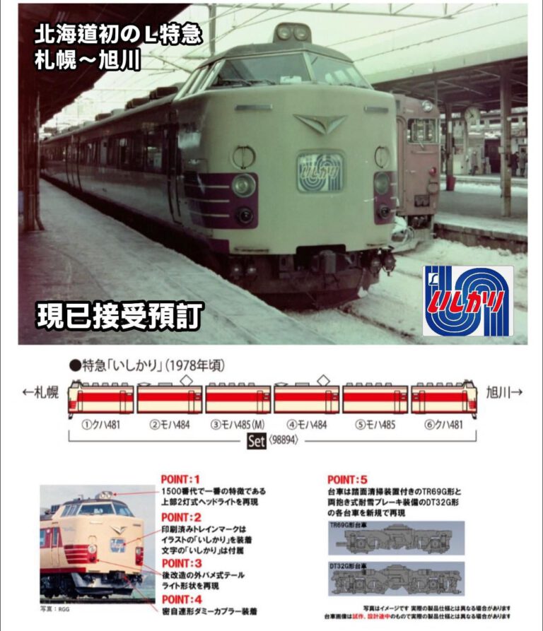 預訂 TOMIX 98894 国鉄 485-1500系特急電車（いしかり）セット - Khaho Store 咔好鐵道模型店